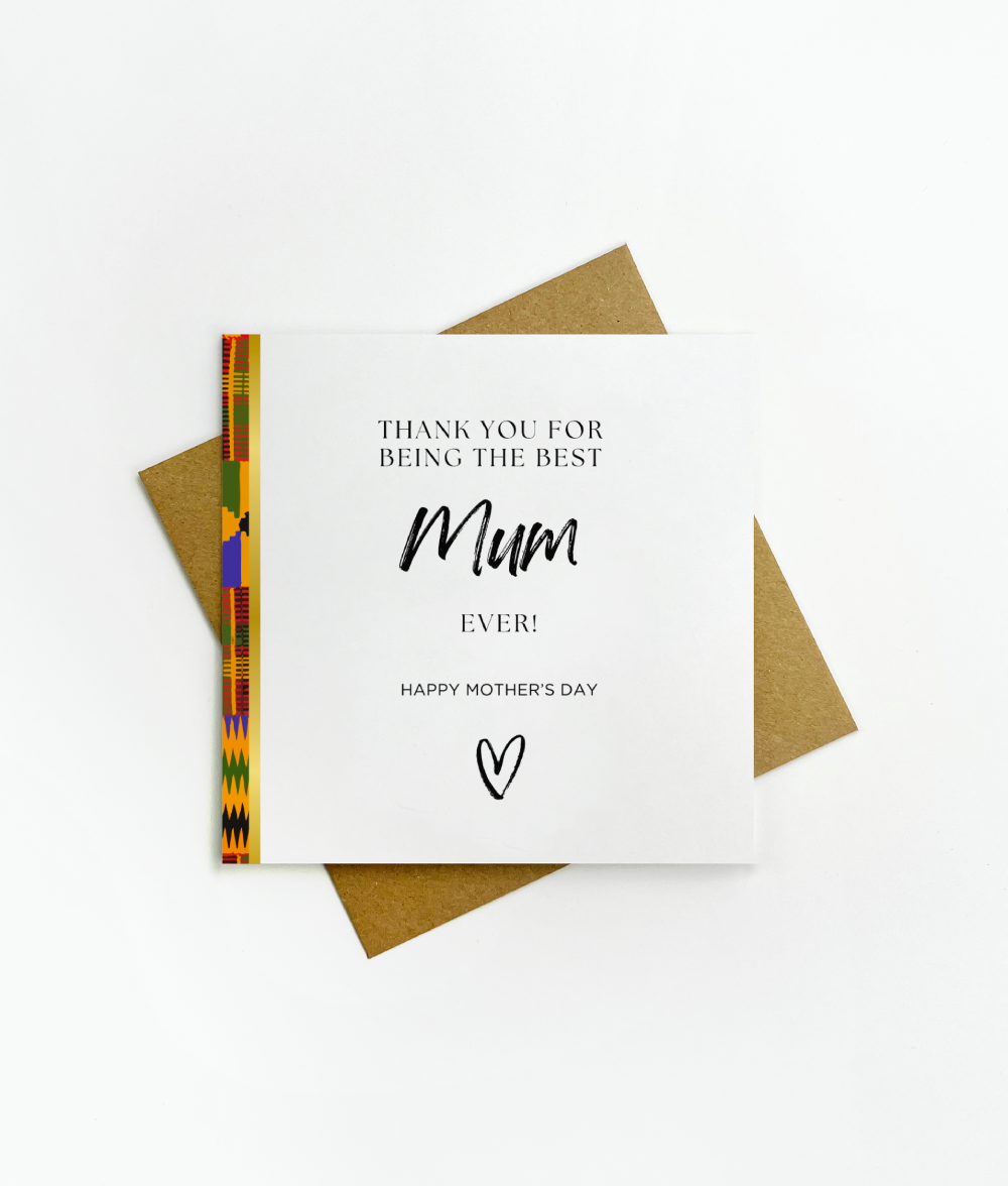 African Thank You Mother's Day Card | Kente Greeting Card – Akua Home