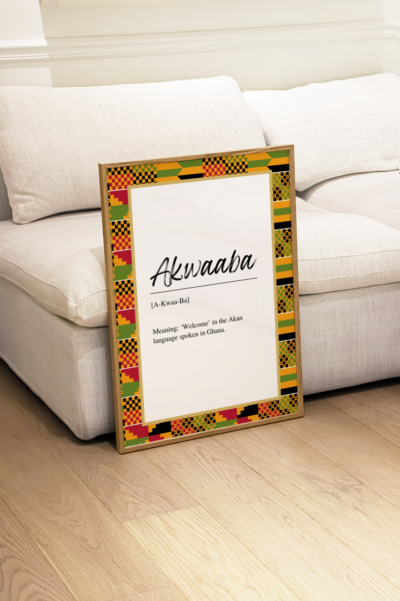 Kente Akwaaba Print | African Wall Art Print – Akua Home